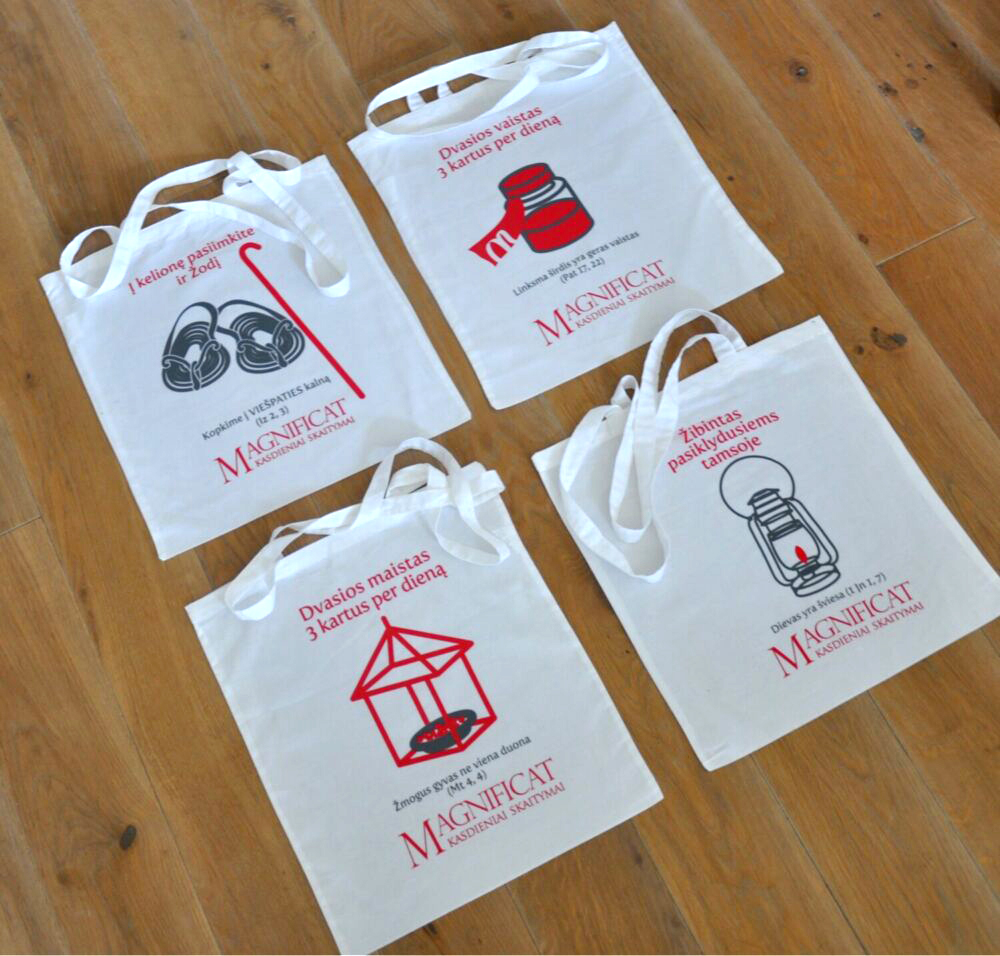 Medžiaginis maišelis su užrašu - Magnificat.lt